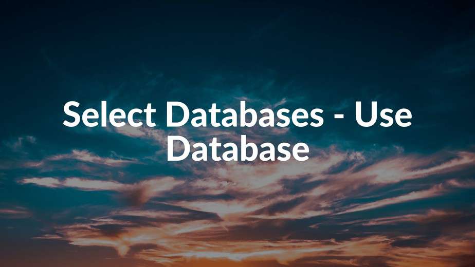 Select Database - Show Databases - Use Database - SQL Query
